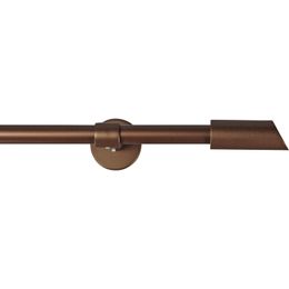 Gardinenstange Garesa "ZYLI", braun (bronzefarben), L:360cm &Oslash;:16mm, Holzwerkstoff, Metall, Gardinenstangen, Vorhanggarnitur, verl&auml;ngerbar, Knopf abgeschr&auml;gt, ohne Ringe
