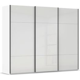 Schwebetürenschrank Rauch "Kleiderschrank Schrank Garderobe Schlafzimmerschrank CONTIDO", weiß (alpinweiß, glas kristallweiß), B:271cm H:223cm T:68cm, Holzwerkstoff, Schränke, aus hochwertigem Material in 6 Breiten 2 Griff-Farben MADE IN GERMANY