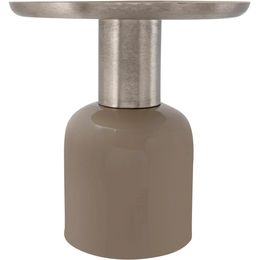 Beistelltisch Kayoom "Art Deco 825, Abstelltisch aus Metall,funktional und stabil", braun (taupe, silber, silber, taupe), B:40,5cm H:42,5cm T:40,5cm, 100% Eisen, Tische, Dekorativ, glanzvolle Lackierung, stilvolles Design