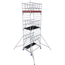 Fahrgerüst Krause "ProTec XXL Breitaufbau", grau (aluminiumfarben), B:175cm H:650cm L:220cm, Aluminium, Gerüste, Arbeitshöhe: 7,3 Meter