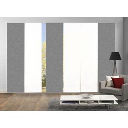 Schiebegardine Home Wohnideen "PIVE 6er SET" Gr. 1, grau, B:60cm H:245cm, Polyester, Gardinen, Schiebevorhang Digidruck 6er Set PIVE