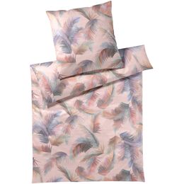 Bettwäsche Elegante "Copacabana", rosa (pastell), B/L: 135cm x 200cm, 1 Stk., 1 Stk., Satin, B/L: 80cm x 80cm, 2 Stk., Satin, Obermaterial: 50% Baumwolle, 50% Viskose, Bettwäsche, angenehmes Hautgefühl