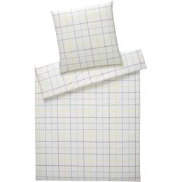 Bettwäsche Elegante "Trondheim", bunt (multi, gelb), B/L: 155cm x 220cm, 1 Stk., 1 Stk., Seersucker, B/L: 80cm x 80cm, 2 Stk., Seersucker, Obermaterial: 100% Baumwolle, Bettwäsche, angenehmes Hautgefühl
