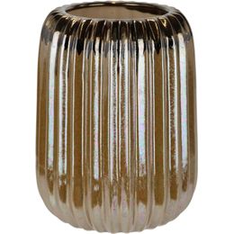 Dekovase I.GE.A. "Tischvase aus Keramik, Blumenvasen, Höhe ca. 18 cm", braun, H:18cm Ø:13cm, Keramik, Vasen, dekorative kleine Vasen für Blumen, Keramikvase