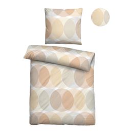 Bettwäsche Biberna "0474493", gold, B/L: 155cm x 220cm, 1 Stk., 1 Stk., Lyocell, B/L: 80cm x 80cm, 2 Stk., Lyocell, Obermaterial: 100% Lyocell (TENCEL™), Bettwäsche, natürlicher Rohstoff, schnelltrocknend, angenehm weich, atmungsaktiv