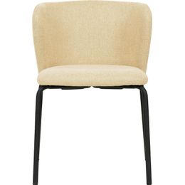 Stapelstuhl Essentials "Break", beige, B:54,5cm H:75cm T:52,5cm, Holz teilmassiv, Metall, Stühle, mit Bezug, beige