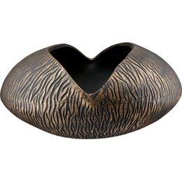 Dekoschale Gilde "Keramik Deko-Schale/Pflanzschale Tigre", schwarz (antikgoldfarben, schwarz), B:28 H:12 T:24, Keramik, Dekoschalen