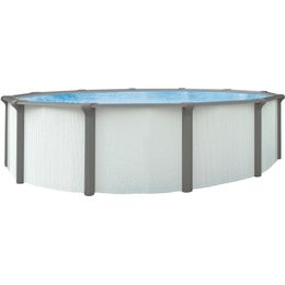 Rundpool KWAD "Green line Evolution", weiß (weiß, design, innenfarbe: grau), H:132cm Ø:360cm, Schwimmbecken, 3,6x1,32 white- design Folie in blau, sand oder grau erhältlich