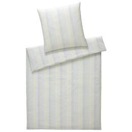 Bettwäsche Elegante "Dueodde", grün (kiwi), B/L: 155cm x 220cm, 1 Stk., 1 Stk., Seersucker, B/L: 80cm x 80cm, 2 Stk., Seersucker, Obermaterial: 100% Baumwolle, Bettwäsche, angenehmes Hautgefühl