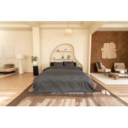 Bettwäsche Kayori "Taga", grau, B/L: 155cm x 220cm, 1 Stk., 1 Stk., Mako-Satin, B/L: 80cm x 80cm, 2 Stk., Mako-Satin, Obermaterial: 100% Baumwolle, Bettwäsche, Bio-Baumwolle