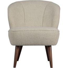Sessel Woood "Sara", weiß (wollweiß), B:59cm H:71cm T:70cm, Sessel, Einzelsessel, weich gepolstert, 4-Fußgestell, H 71 cm x B 59 cm