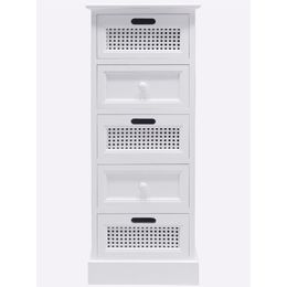 Kommode HEINE HOME, weiß, B:35cm H:91cm T:29cm, Kunststoff, Massivholz, Sideboards