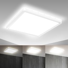 B.K.LICHT LED Deckenleuchte "BK_DP1311 LED Panel Deckenlampe, Dimmbar, Indirektes Licht", weiß, 1, H: 2,8cm, 1 Stk., Leuchten, Memoryfunktion, Neutralweißes Licht, 18 Watt, 2.400Lm, L: 29,3cm