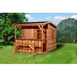 Gartenhaus Weka "820A Gr.1", beige (naturbelassen), Fußboden im Gartenhaus, ohne Dacheindeckung, Holzwerkstoff, Gartenhäuser