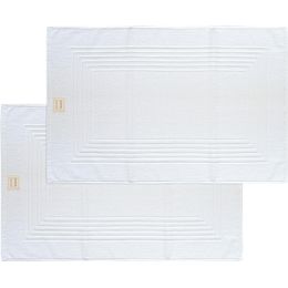 Hotelmatte Dyckhoff "Nature", weiß, H:3mm, Baumwolle, Badematten, 2 teilig