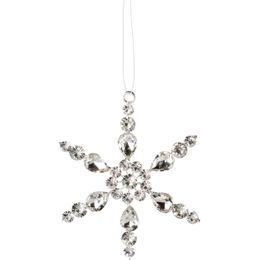 Baumbehang CREATIV DECO "Schneeflocke, Weihnachtsdeko, Christbaumschmuck", silber (silberfarben), B:9cm H:9cm, Metall, Dekohänger, mit liebevollen Details