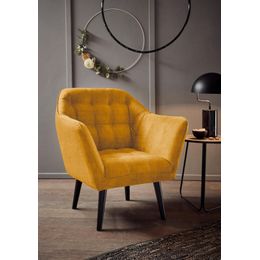 Sessel ED EXCITING DESIGN "Max", gelb (amber), B:84cm H:87cm T:70cm, 100% Polyester, Sessel, Sessel