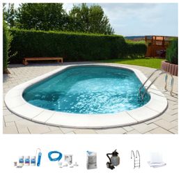 Ovalpool MY POOL BWT "PREMIUM mit grauer Innenfolie", grau (weiß, grau), B:360cm H:120cm L:623cm, Schwimmbecken, Höhe 120 cm, in verschiedenen Größen