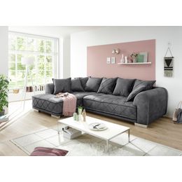 Ecksofa ED EXCITING DESIGN "Sentina L-Form", grau (anthrazit), B:319cm H:73cm T:194cm, 100% Polyester, Sofas, Ecksofa, mit R&uuml;ckenkissen, Topseller