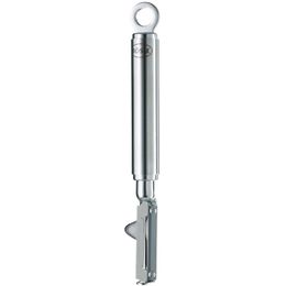 Rösle Sparschäler RÖSLE, silber (edelstahlfarben), B:2,3 H:1,9 L:19, Edelstahl 18/10, Küchenschneider, Apfelschäler Gemüseschäler, Pendelschäler für Linkshänder, Klinge auswechselbar, Edelstahl 18/10