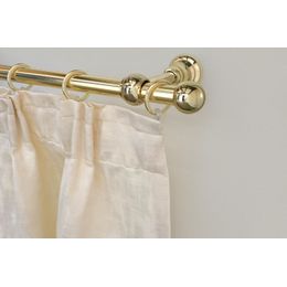 Gardinenstange Garesa "ANDREA", grau (messingfarben), L:210cm Ø:20mm, Metall, Gardinenstangen, Vorhanggarnitur, verlängerbar, Endknopf Kugel kurz, mit Ringen