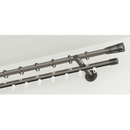 Gardinenstange Gardinia "Chicago", grau (titanfarben), L:160cm &Oslash;:20mm, Metall, Gardinenstangen, Serie Einzelprogramm Chicago &Oslash; 20 mm