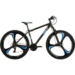 Mountainbike WYLD "Mountainbike Hardtail 29'' Sharp Schwarz-Blau 21 Gänge" Gr. 46, schwarz (schwarz, schwarz), Fahrräder, 46cm, 29 Zoll (73,66cm) hinten: 29 Zoll (73,66cm)