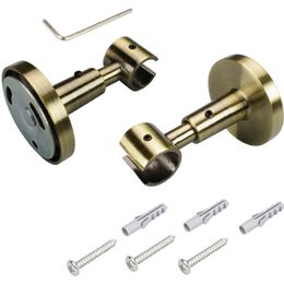 Deckenträger für Gardinenstangen Liedeco, gold (messingfarben, antik), Ø:1,6cm, Gardinenstangenhalterungen, für Gardinenstangen Ø 16 mm
