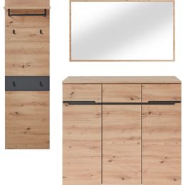 Garderoben-Set Innostyle "MEMPHIS", braun (artisan eiche), B:181cm H:190cm T:38cm, ABS-Kunststoff, Dekorfolie, Hartfaserplatte, MDF, Spanplatte, Kastenmöbel-Sets