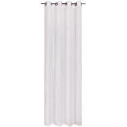 Gardine GERSTER "Elena" Gr. 1, weiß, B:140cm H:235cm, Wirkware, Polyester, Gardinen, Ösenschal uni mit Ösen