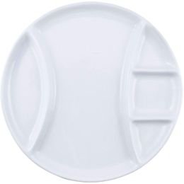 Fondueteller SWISSMAR "Raclette/Fondue Porzellanteller", weiß, B:25cm H:1cm L:25cm Ø:25cm, Porzellan, Speiseteller, rund, Ø 25 cm, Porzellan