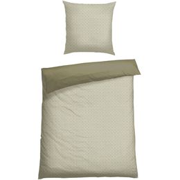 Wendebettwäsche Schiesser "Ethno aus weicher Baumwolle mit dezentem Ethnomuster", grün, B/L: 135cm x 200cm, 1 Stk., 1 Stk., Renforcé, B/L: 80cm x 80cm, 2 Stk., Renforcé, Obermaterial: 100% Baumwolle, Bettwäsche, Made in Green