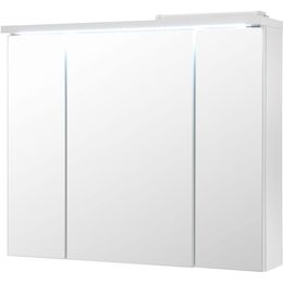 Spiegelschrank BASIC BY BALCULINA "Pool, Badezimmerschrank BxHxT 80x68x21", weiß (weiß, weiß hochglanz), B:80cm H:68cm T:21cm, Holzwerkstoff, Schränke, Breite 80cm, Tür L/R montierbar