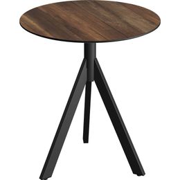 Klapptisch Essentials "Infinity", schwarz (schwarz, tropical wood, schwarz), B:70cm H:74cm T:70cm, Pulverbeschichteter Stahl + HPL Tischplatte, Tische, in verschiedenen Ausführungen