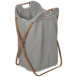 Möve Wäschekorb MÖVE, grau, B:38cm H:67,5cm T:40,5cm, Bambus, Wäschesammler, mit innovativen Bambusrahmen