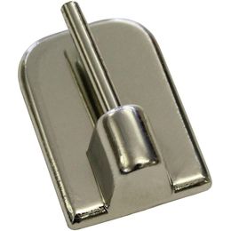 Gardinenstangenhalter Gardinia, grau (chromfarben), H:1,1cm, Gardinenstangenhalterungen, Serie Vitragestange flachoval Ø 11 mm
