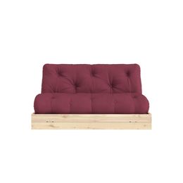 Schlafsofa Karup Design "Flip Sofabed, Made in Europe, mehrere Farben, vielseitig einsetzbar", rot (bordeaux), B:145cm H:83cm T:98,5cm, Bezug: 80% Baumwolle, 20% Polyester, Sofas, Schlafsofa, inkl. handgefertigte Futonmatratze, FSC-zertifiziertes Massivholz