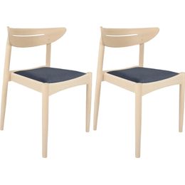Esszimmerstuhl HAMMEL FURNITURE "Findahl by Hammel Jacob", blau (dunkelblau), B:55cm H:78cm T:49cm, Massivholz, Stoff, Stühle, 2er Set, Massivholz, gepolsterte Sitzfläche, versch. Farbvarianten