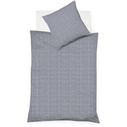 Bettwäsche Fleuresse "Rio", blau, B/L: 155cm x 220cm, 1 Stk., 1 Stk., Seersucker, B/L: 80cm x 80cm, 2 Stk., Seersucker, Obermaterial: 100% Baumwolle, Bettwäsche, Seersucker 100% Baumwolle, bügelfrei, atmungsaktiv, OEKO-TEX