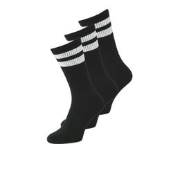 Jack & Jones Freizeitsocken JACK & JONES "JACTRAVIS – Tennissocken mit Stretch und hohem Komfort", Herren, Gr. 1, schwarz (schwarz pack:schwarz, schwarz), Baumwollmischung, unifarben, Socken, unifarben, casual