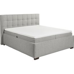 Boxbett ED EXCITING DESIGN "Artos", grau, B:203cm L:213cm, 100% Polyester, Komplettbetten, Boxspringbett, inkl. zwei Bettkästen