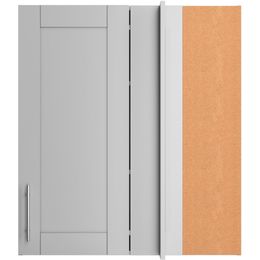 Eckhängeschrank KOCHSTATION "KS-Ahus", grau (hellgrau matt, wildeiche nachbildung), B:80cm H:89,6cm T:45cm, Schränke, Küchenhängeschrank, Breite 80 x 45 cm