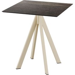 Klapptisch Essentials "Infinity", beige (sand, riverwashed wood, sandfarben), B:70cm H:73,2cm T:70cm, Stahl/HPL Tischplatte, Tische, in verschiedenen Ausführungen