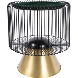 Beistelltisch Kayoom "Malibu 125, Runde Platte aus original Marmor, pflegeleicht", schwarz (grün, schwarz, gold, schwarz, gold, grün), B:51cm H:56,5cm T:51cm, Eisen, Marmor, Tische, ø-Marmorplatte: ca. 40 cm, angesagtes Metalldesign, pflegeleicht