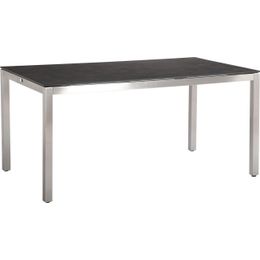 Gartentisch Best "Marbella", schwarz (stahl – schwarz), B:160cm H:76cm T:90cm, Edelstahl/Keramik-Glas, Tische