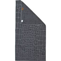 Duschtuch done. "Croco", grau (anthrazit), B:70cm L:140cm, Walkfrottier, Obermaterial: 100% Baumwolle, Handtücher, Hoch-Tief-Webung im Croco-Look