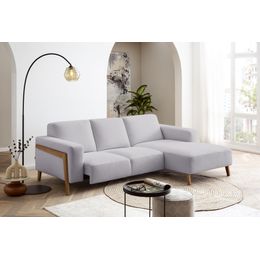 Ecksofa exxpo - SOFA FASHION "Starr, modern und klassisches Design, hochwertige Verarbeitung, bequem", grau, B:250cm H:84cm T:163cm, Sofas, Ecksofa, L-Form, wahlw. elektrische Sitztiefenverstellung, Massivholzf&uuml;&szlig;e