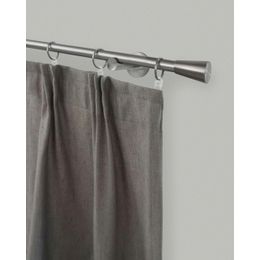 Gardinenstange Garesa "ROSA", silber (edelstahlfarben), L:380cm Ø:16mm, Metall, Gardinenstangen, Vorhanggarnitur, verlängerbar, Wandmontage, Endknopf Stumpf, mit Ringe