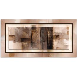 Wandbild Artland "Quadrate - abstrakt 1", gold (farbe bild(er): goldfarben), B:100cm H:50cm, Bilder, als Alubild, Outdoorbild, Leinwandbild, Poster in verschied. Größen