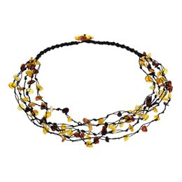 Gliederkette OSTSEE-SCHMUCK "OSTSEE-SCHMUCK Kette Theda Kette Theda", braun, Halsketten, Damen, 50cm, Bernstein, L: 50, Gliederkette